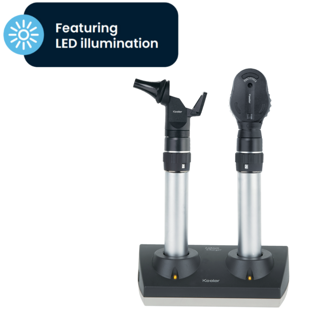 Practitioner Ophthalmoscope & Otoscope Rechargeable Desk Set